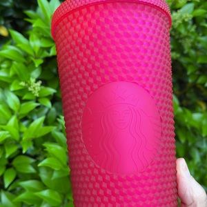 Starbucks | Dining | Starbucks Ruby Pink Studded Soft Touch Venti Cold ...